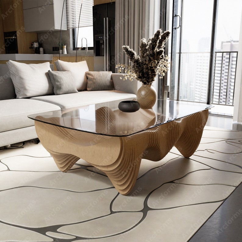 Wavy Wooden Centre Table - Inspirations