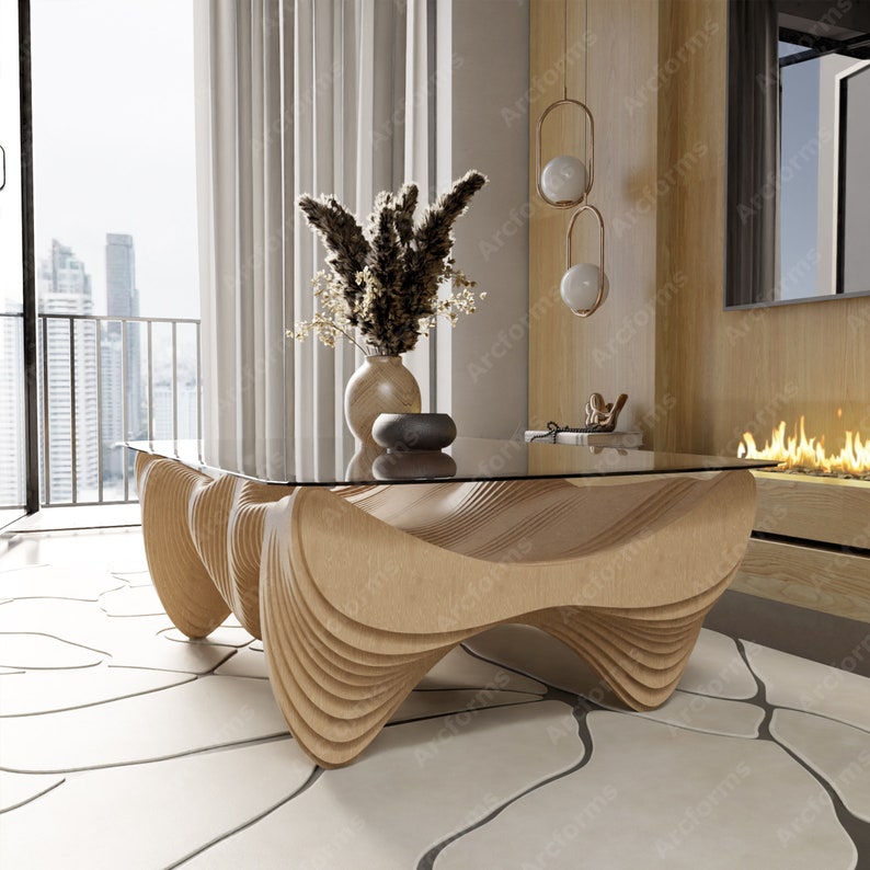 Wavy Wooden Centre Table - Inspirations