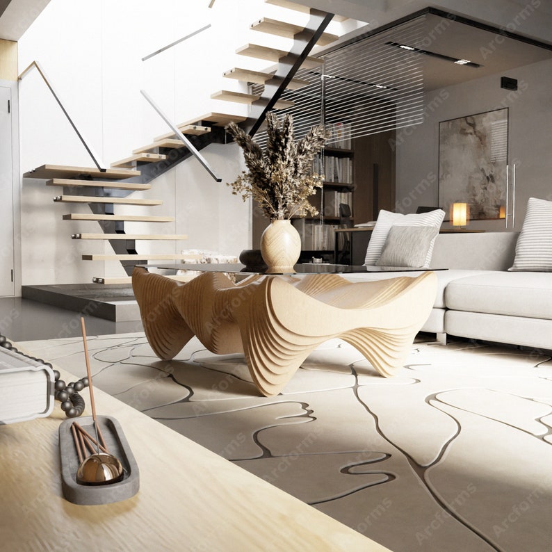 Wavy Wooden Centre Table - Inspirations